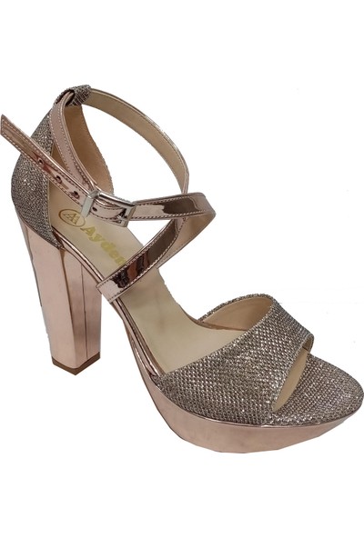 Aydemir 2020 Simli 30MM Platform Topuklu Kadın Ayakkabı