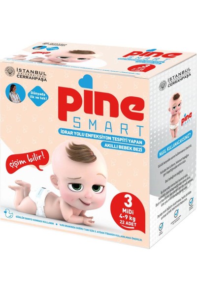 Pine Smart Akıllı Bebek Bezi No 3 Midi (4-9 kg) 22'li Pine Smart Akıllı Bebek Bezi No 3 Midi (4-9 kg) 22'li