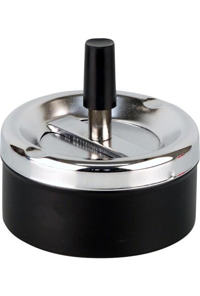 T-Bek Bas Çevir Metal Hazneli Küllük Mat Siyah 9 cm T-Bek Bas Çevir Metal Hazneli Küllük Mat Siyah 9 cm