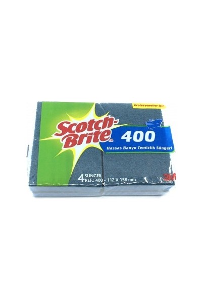 Scotch Brite 400 Hassas Banyo Temizlik Süngeri 4'lü Mavi