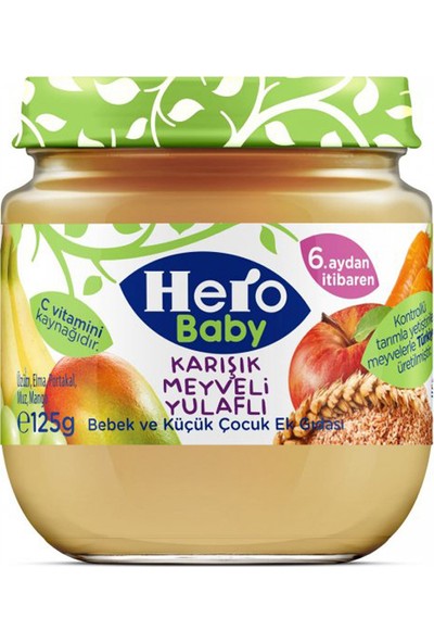 Ülker Hero Baby Karışık Meyveli Tahıllı Bebek Maması 125 gr - 12'li
