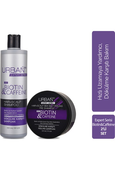 Urban Care Biotin Coffeıne Şampuan 350ML& Biotin Coffeıne Peelıng 200ML Urban Care Biotin Coffeıne Şampuan 350ML& Biotin Coffeıne Peelıng 200ML