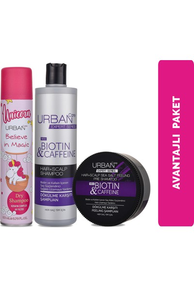 Urban Care Expert Biotin & Caffeine Serisi + Dry Shampoo Avantajlı Paket Urban Care Expert Biotin & Caffeine Serisi + Dry Shampoo Avantajlı Paket