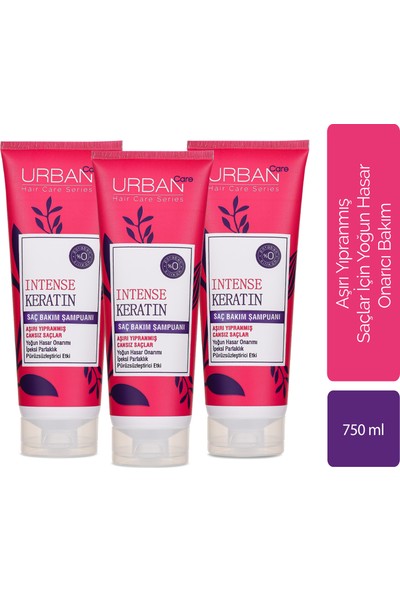 Urban Care Intense Keratin Saç Bakım Şampuanı 3'lü Set Urban Care Intense Keratin Saç Bakım Şampuanı 3'lü Set