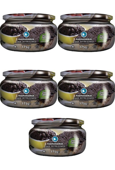 Marmarabirlik Siyah Sade Ezme Zeytin 175 gr Cam 5'li