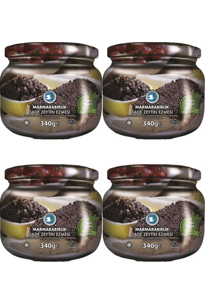 Marmarabirlik Siyah Sade Ezme Zeytin 340 gr Cam 4'lü Marmarabirlik Siyah Sade Ezme Zeytin 340 gr Cam 4'lü