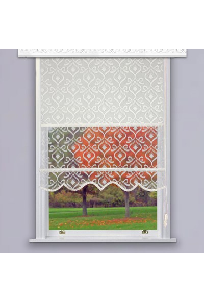 Lucra Concept Çift Mekanizmalı Tül Stor Perde Krem MT6229 40 x 200 cm