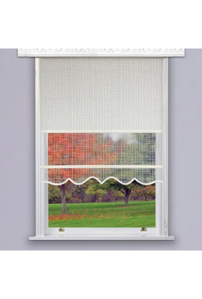 Lucra Concept Çift Mekanizmalı Tül Stor Perde Krem MT6233 40 x 200 cm