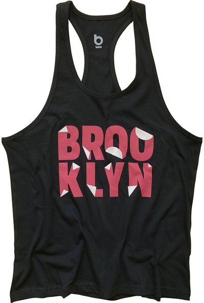 Bluu Fitness Gym Tank Top Sporcu Atleti Brooklyn Pembe