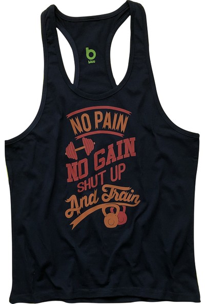 Bluu Fitness Gym Tank Top Sporcu Atleti Train Siyah Bluu Fitness Gym Tank Top Sporcu Atleti Train Siyah