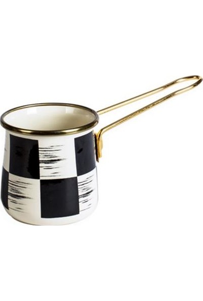 Zücev Mackenzie 8 cm Krem-Siyah Emaye Cezve EMY-145 Zücev Mackenzie 8 cm Krem-Siyah Emaye Cezve EMY-145