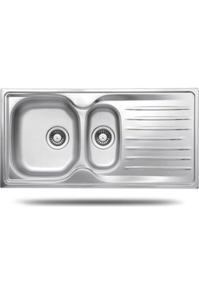 Ukinox E064 Fusion 100 I3LR.GT Dekorlu Sağ Tezgah Üstü Evye