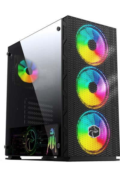 Gametech Glaxy Kumandalı RGB 3 x 140 mm - 1 x 120 mm Fan Oyuncu Bilgisayar Kasası Gametech Glaxy Kumandalı RGB 3 x 140 mm - 1 x 120 mm Fan Oyuncu Bilgisayar Kasası