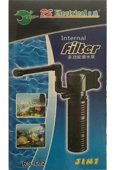 Rs Akvaryum İç Filtre Rs 602 3W 300 L/h Rs Akvaryum İç Filtre Rs 602 3W 300 L/h