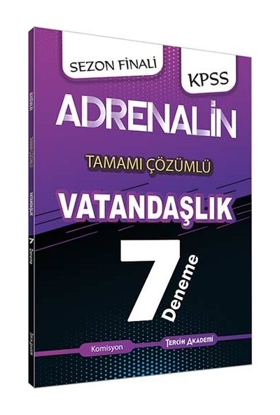 Tercih Akademi Yayınları Kpss Adrenalin Tamamı Çözümlü Vatandaşlık 7 Deneme