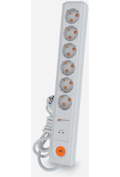 Mutlusan Ri-Tech 6'lı Şok Korumalı Anahtarlı Grup Priz