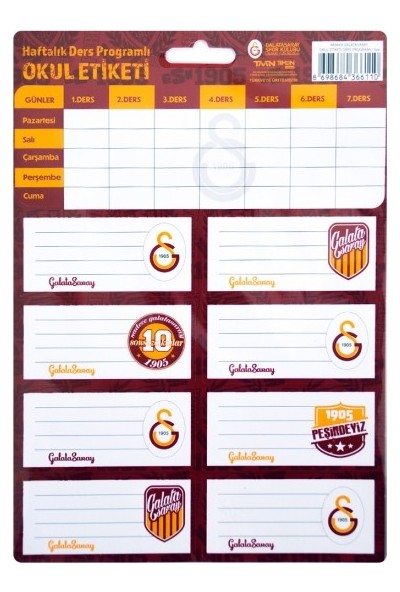 Piano Galatasaray Ders Programlı Okul Defter Etiketi - 3 Piano Galatasaray Ders Programlı Okul Defter Etiketi - 3