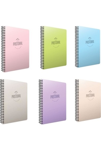 Gıpta Pastoral Spiralli PP Kapak Defter A4 96 Yaprak - 3 Kareli, 3 Çizgili 6'lı Gıpta Pastoral Spiralli PP Kapak Defter A4 96 Yaprak - 3 Kareli, 3 Çizgili 6'lı