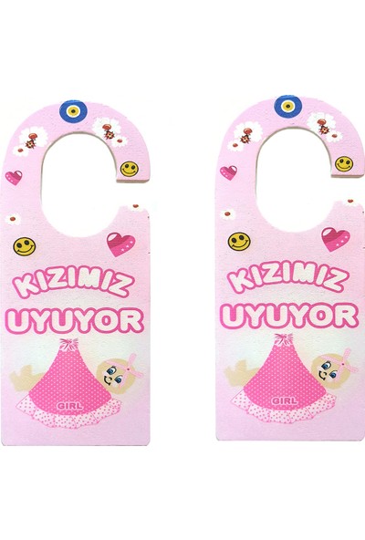 Bimbambom Kızımız Uyuyor Kapı Askısı - 2 Adet