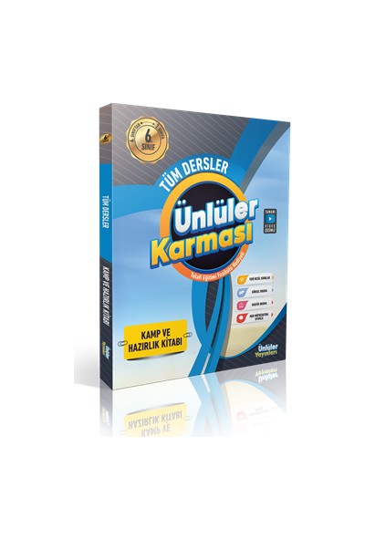 Ünlüler Karması 6. Sınıf'dan 7. Sınıfa Tüm Dersler Kamp ve Hazırlık Kitabı Ünlüler Karması 6. Sınıf'dan 7. Sınıfa Tüm Dersler Kamp ve Hazırlık Kitabı