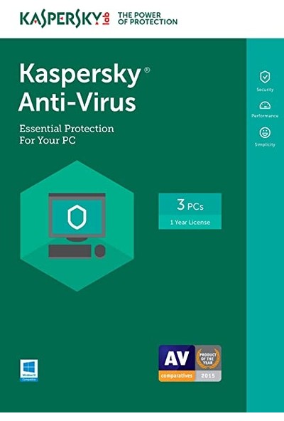 Kaspersky Anti-Virus 3 Kullanıcı 1 Yıl Eds Kaspersky Anti-Virus 3 Kullanıcı 1 Yıl Eds