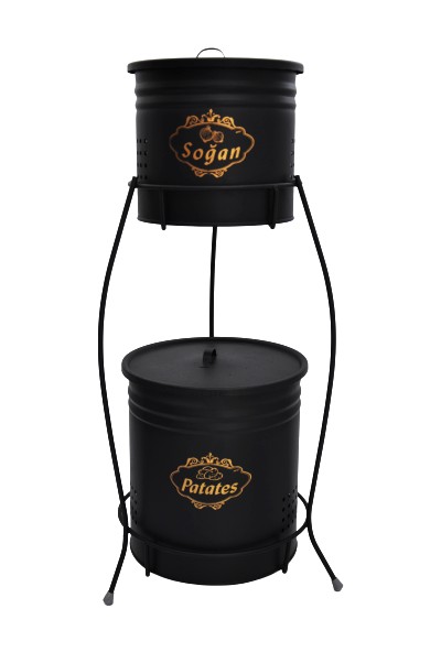 Baynuvola 2 Katlı Patates Soğan Kovası Siyah Baynuvola 2 Katlı Patates Soğan Kovası Siyah