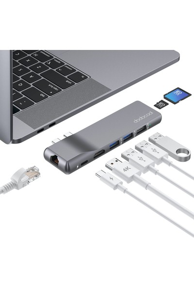Dodocool DC73 8in2 Alüminyum MacBook Pro Air 5k Ultra HDMI 1gbps Ethernet Hub Dodocool DC73 8in2 Alüminyum MacBook Pro Air 5k Ultra HDMI 1gbps Ethernet Hub