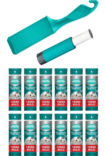 Smarter Tüy Toplayıcı Yedek Rulo 12'li + Aparat + Mini Tüy Toplayıcı Rulo