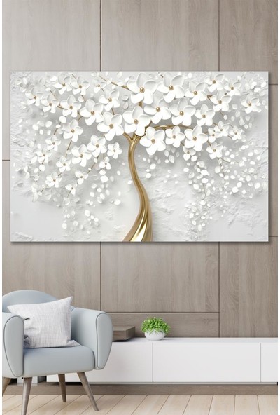 Hediyeler Kapında 70 x 100 Dekoratif Beyaz Gelincik Duvar Kanvas Tablo Hediyeler Kapında 70 x 100 Dekoratif Beyaz Gelincik Duvar Kanvas Tablo