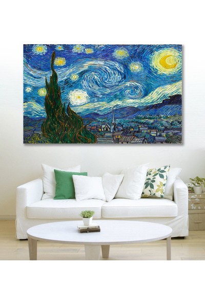 Hediyeler Kapında 100 x 140 Van Gogh Yıldızlı Gece Duvar Kanvas Tablo Hediyeler Kapında 100 x 140 Van Gogh Yıldızlı Gece Duvar Kanvas Tablo