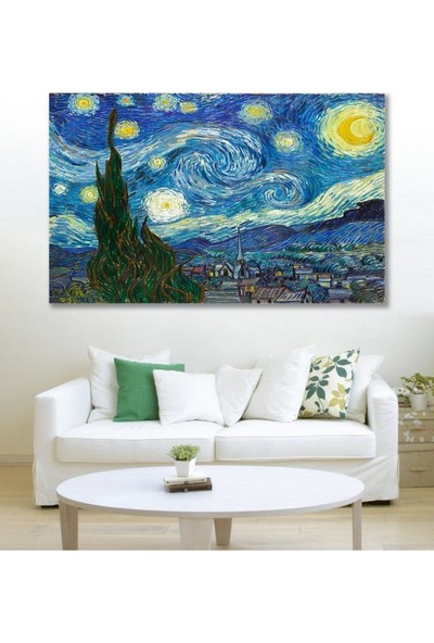Hediyeler Kapında 70 x 100 Van Gogh Yıldızlı Gece Duvar Kanvas Tablo Hediyeler Kapında 70 x 100 Van Gogh Yıldızlı Gece Duvar Kanvas Tablo