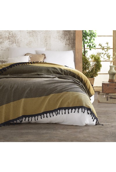 Wellstil Nefes Sarı Peştamal Pike ve Yatak Örtüsü