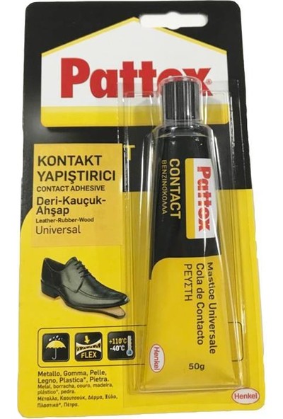 Pattex Deri Kauçuk Ahşap Kontakt Yapıştırıcı 50G Pattex Deri Kauçuk Ahşap Kontakt Yapıştırıcı 50G