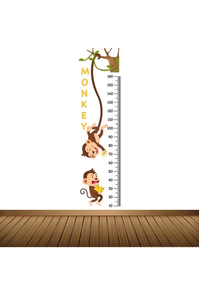 Kt Decoration Maymun Dostlar Boy Ölçer Duvar Sticker Kt Decoration Maymun Dostlar Boy Ölçer Duvar Sticker