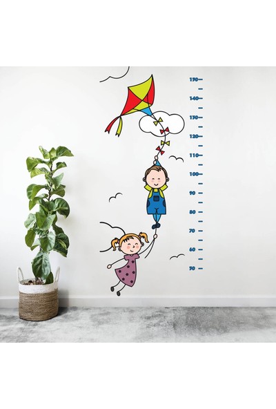 Kt Decoration Uçurtma Uçuran Sevimli Çocuklar Boy Ölçer Sticker Kt Decoration Uçurtma Uçuran Sevimli Çocuklar Boy Ölçer Sticker
