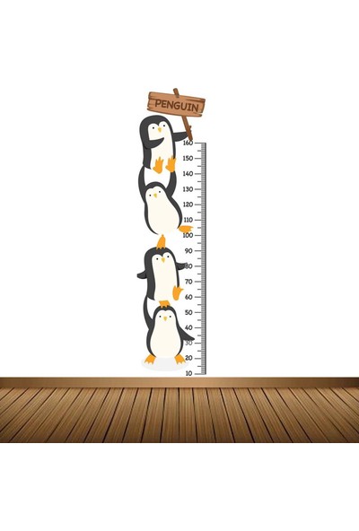 Kt Decoration Penguenler Boy Ölçer Çocuk Odası Duvar Sticker Kt Decoration Penguenler Boy Ölçer Çocuk Odası Duvar Sticker