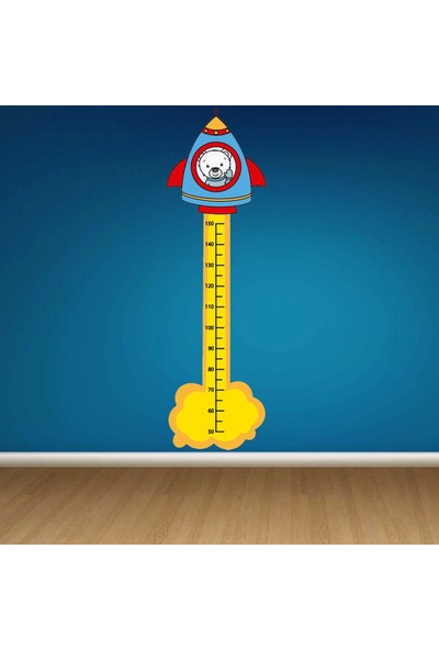 Kt Decoration Sevimli Ayıcık ile Uzaya Yolculuk Boy Ölçer Sticker