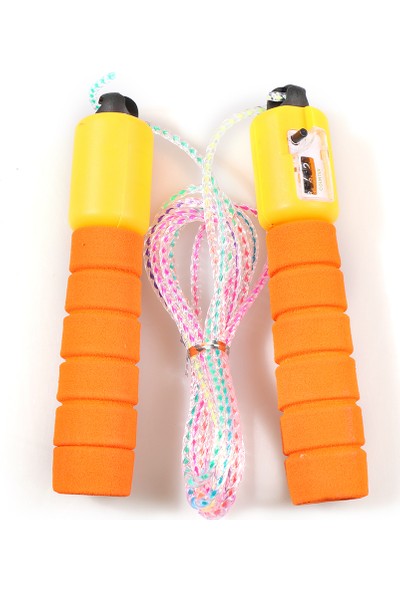 Deembro Sayaçlı Atlama İpi Sünger Saplı Ayarlanabilir Turuncu