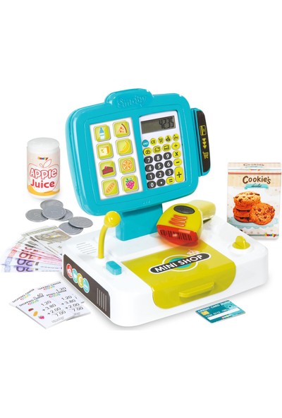 Smoby Elektronik Mini Yazar Kasa - Mavi 350104 Smoby Elektronik Mini Yazar Kasa - Mavi 350104