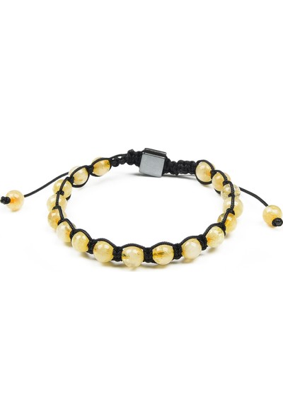 Endoles Doğal Taş Sitrin Taşı Makrome Örgü Bileklik 603668 Endoles Doğal Taş Sitrin Taşı Makrome Örgü Bileklik 603668