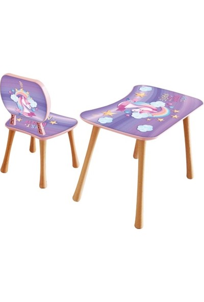Popcorn Kids Unicorn Sandalyeli Aktivite Masa Seti