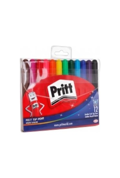 Pritt Jumbo Yuvarlak Uç Keçeli Kalem 12'li Pritt Jumbo Yuvarlak Uç Keçeli Kalem 12'li