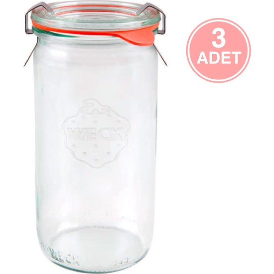 Weck 340 ml Silindir Cam Saklama Kavanozu 3 Adet Fiyatı