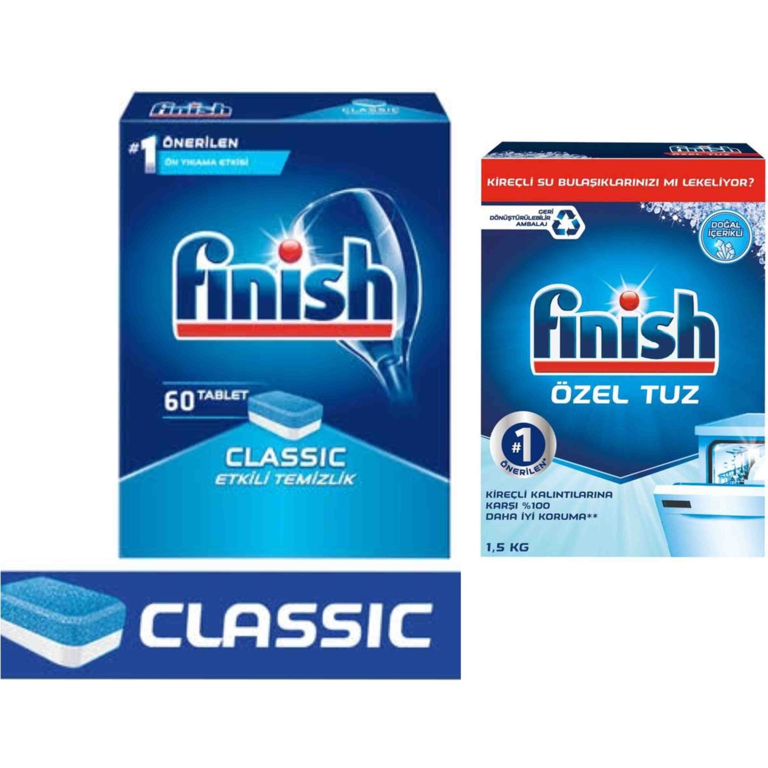 Finish Classic 60 Tablet Bulaşık Makinesi + Finish Özel Tuz Fiyatı
