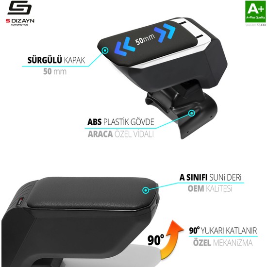 S-Dizayn Citroen C3 Kol Dayama Kolçak Abs Vidalı Siyah Fiyatı