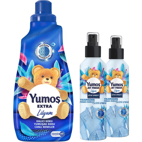 Yumoş Jet Fresh Giysi Spreyi Lilyum 200 ml x2 + Yumoş Fiyatı