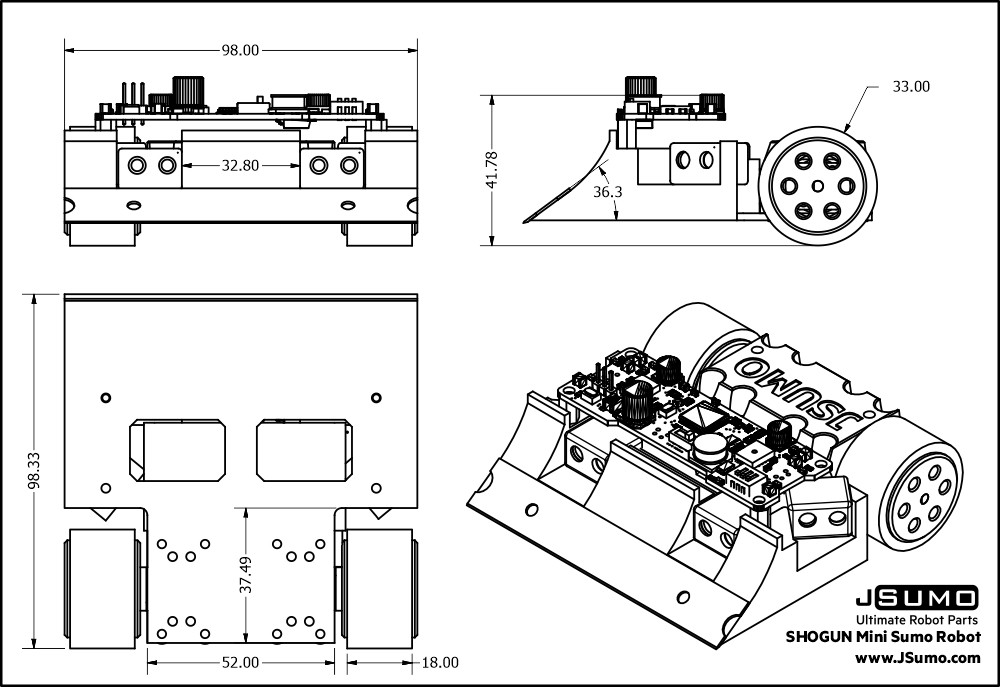 Robotus Shogun Mini Sumo Robot Kiti - Demonte Fiyatı