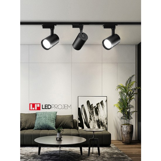 Led Projem 30W LED Ray Spot Siyah 3'lü Set ve 1 Metre Siyah Fiyatı