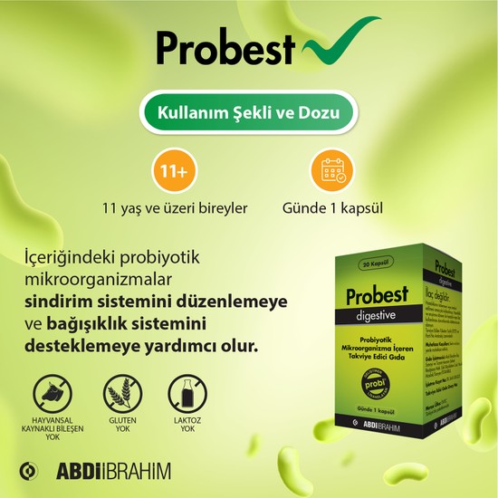 Probest Probiyotik Digestive 20 Kapsül - Abdi İbrahim Fiyatı