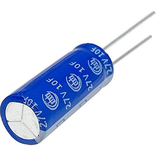 Alkatronik 10F 2.7V Süpercap 10X25MM Dıp Süper Kapasitör Enerji Depolama Güneş Rüzgar Akü Batarya